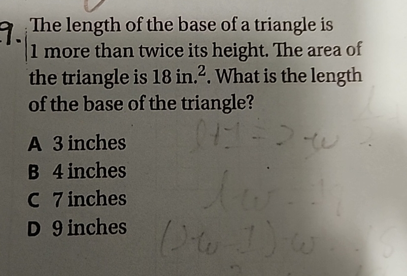 The length of the base of a triangle is 1 ﻿more than | Chegg.com