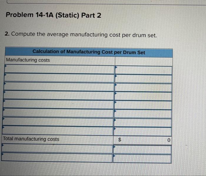 Solved Required information Problem 14-1A (Static) | Chegg.com Solved Required information Problem 14-1A (Static) | Chegg.com