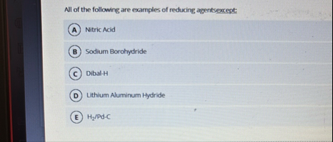 Solved All of the following are examples of reducing | Chegg.com