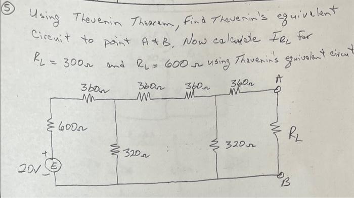 Solved Using Thevenin Theorem, find Thevenin's equivelent | Chegg.com