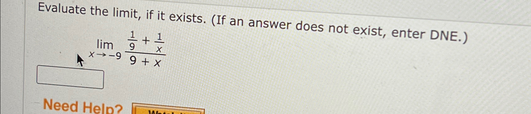 Solved Evaluate the limit, ﻿if it exists. (If an answer does | Chegg.com