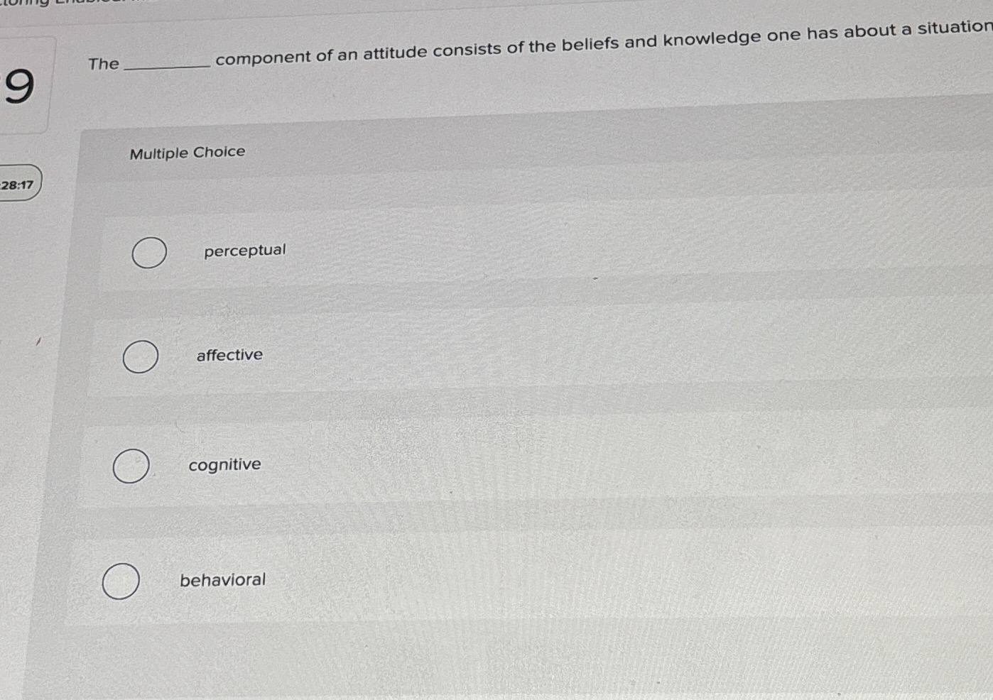Solved The ﻿component of an attitude consists of the | Chegg.com