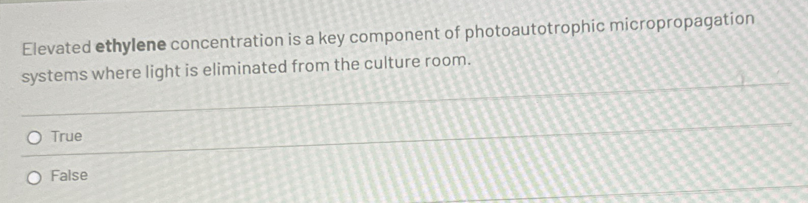Solved Elevated ethylene concentration is a key component of | Chegg.com