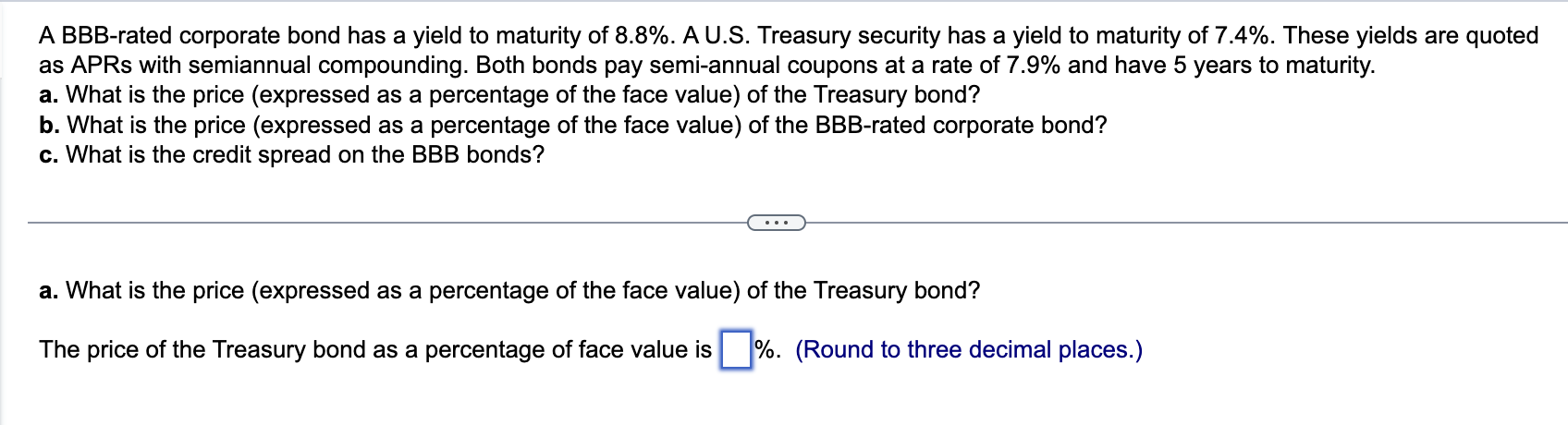 Solved A BBB-rated corporate bond has a yield to maturity of | Chegg.com