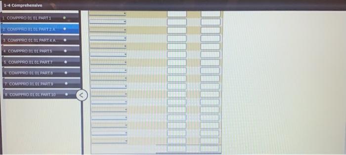 Solved 1-4 Comprehensive 1. COMPPRO.01.01. PART 1 Part 1 | Chegg.com