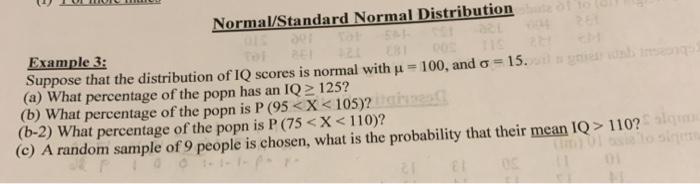Solved Normal/Standard Normal Distribution Example 3: | Chegg.com