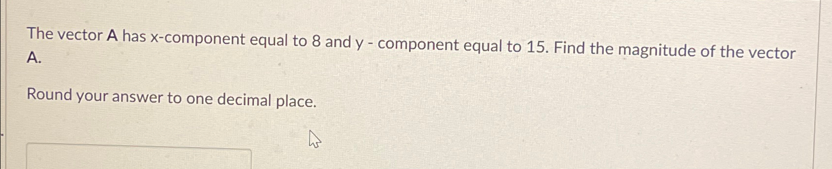 Solved The vector A has x-component equal to 8 ﻿and y - | Chegg.com