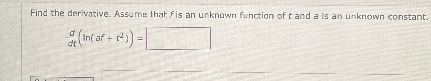 Solved Find the derivative. Assume that f ﻿is an unknown | Chegg.com