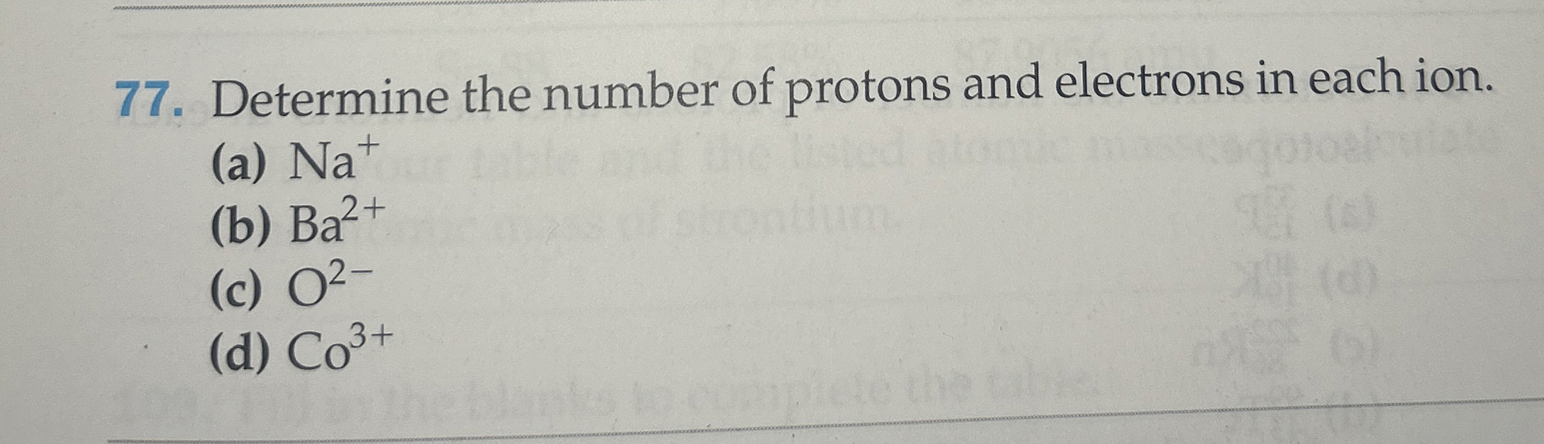 Solved Determine the number of protons and electrons in each | Chegg.com