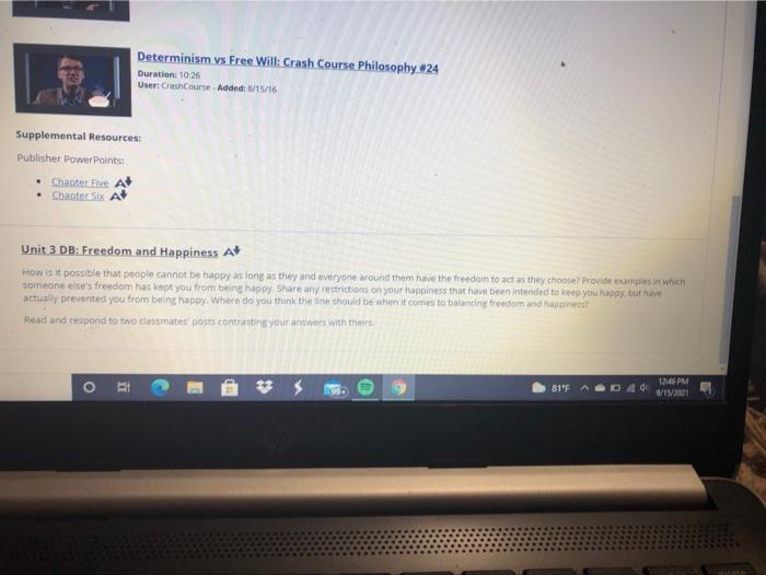 Determinism vs Free Will: Crash Course Philosophy #24 | Chegg.com