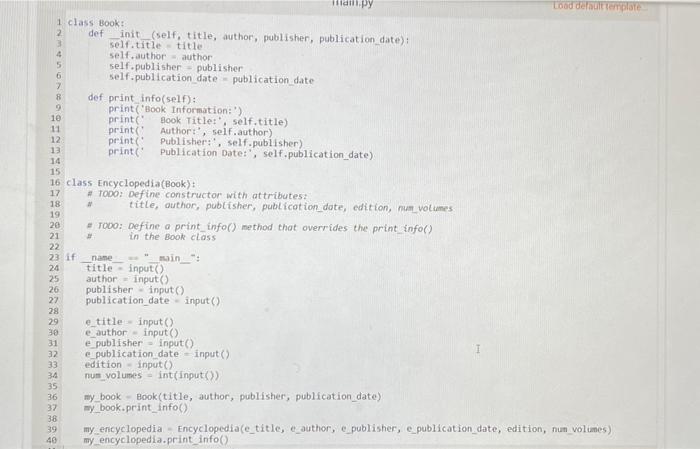 Solved 13.10 LAB: Book information (overriding member | Chegg.com