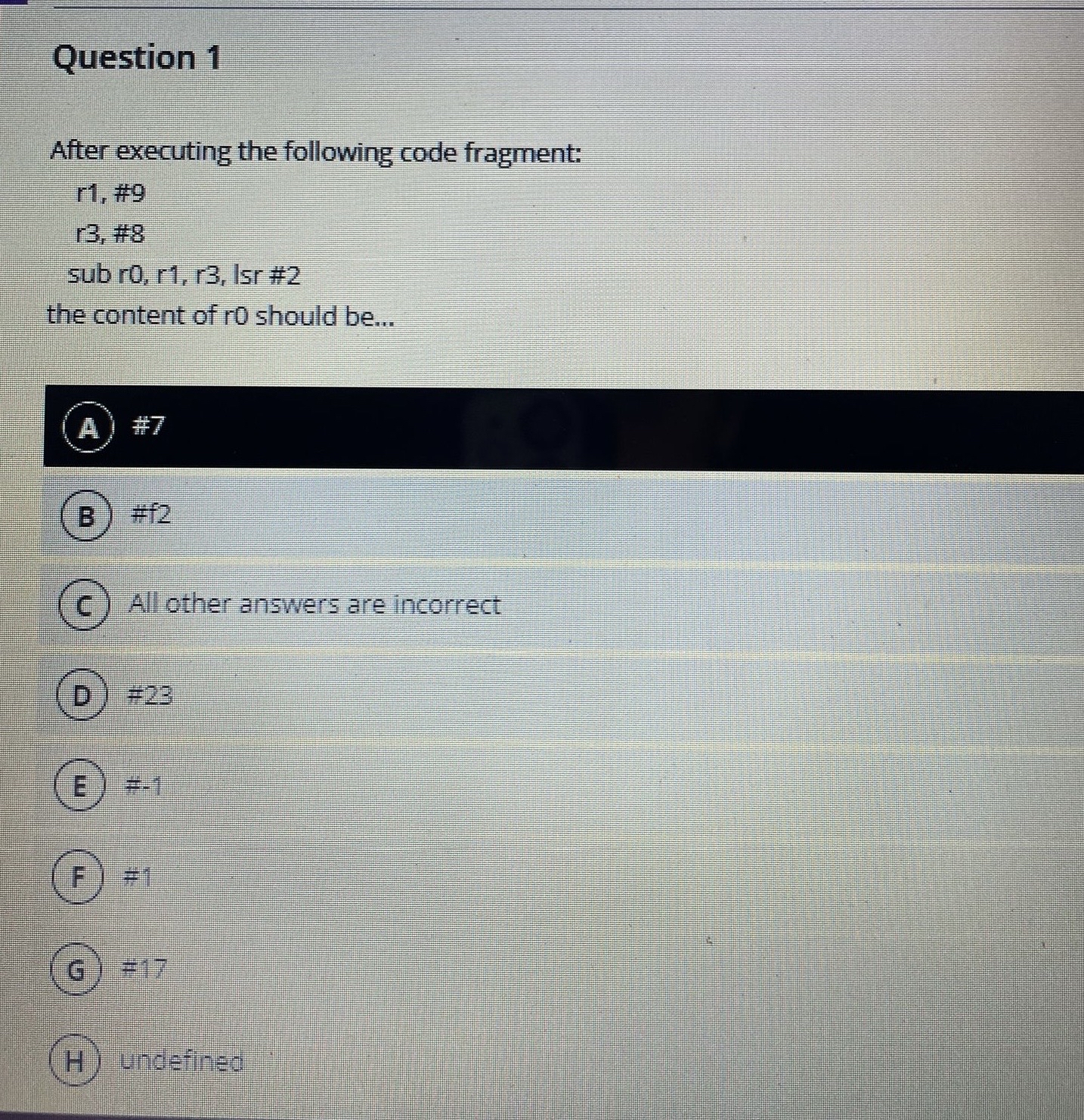 Solved Question 1After executing the following code | Chegg.com