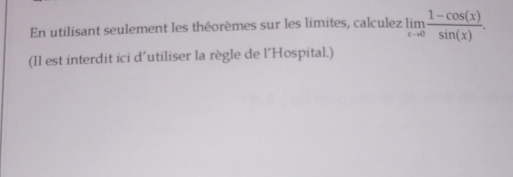 Solved ** sin(x) En utilisant seulement les théorèmes sur | Chegg.com