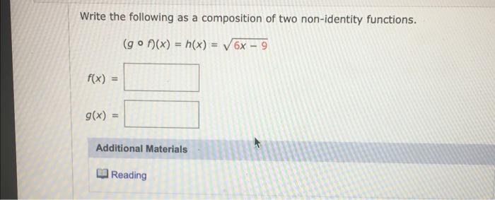 Solved Write the following as a composition of two | Chegg.com