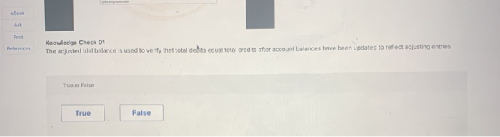 Solved References Knowledge Check 01 The adjusted trial | Chegg.com