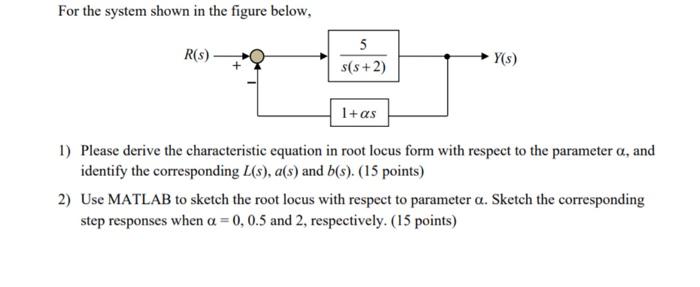 Solved For the system shown in the figure below, 1) Please | Chegg.com