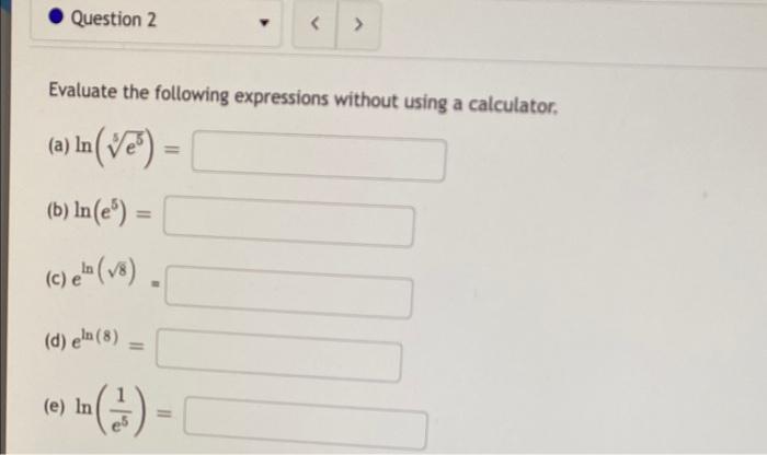 Solved Evaluate the following expressions without using a | Chegg.com