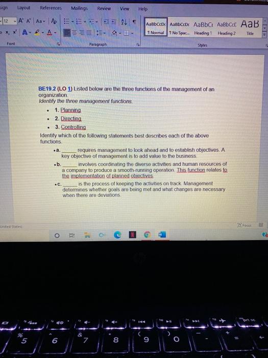 Solved Sign Layout References Mailings Review View Help 12 A