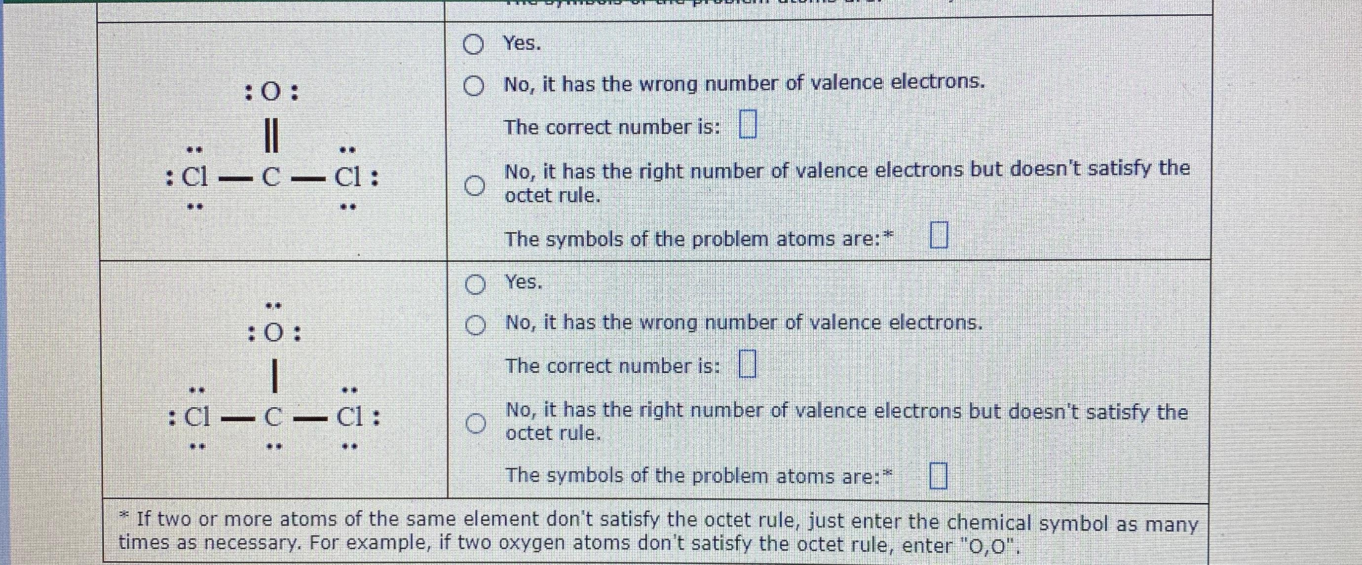 Solved Decide whether these proposed Lewis structures are | Chegg.com Solved Decide whether these proposed Lewis structures are | Chegg.com