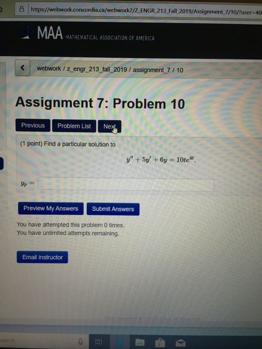 Solved https://webwork.concordia.ca/webwork2/Z_ENGR_213 Fall | Chegg.com