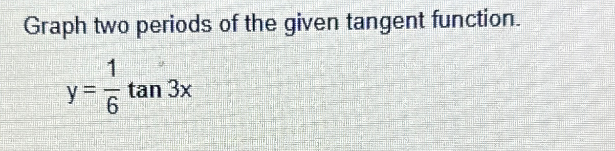 Solved Graph two periods of the given tangent | Chegg.com