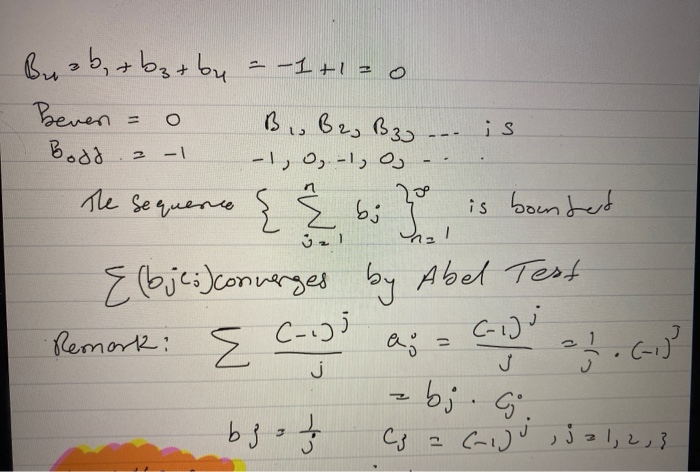 Solved Real Analysis. i think we are to use Abel | Chegg.com