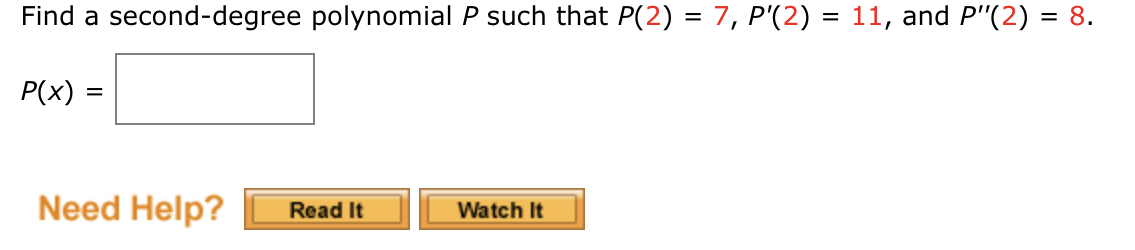 Solved Find a second-degree polynomial P ﻿such that | Chegg.com