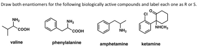 Solved Draw both enantiomers for the following biologically | Chegg.com