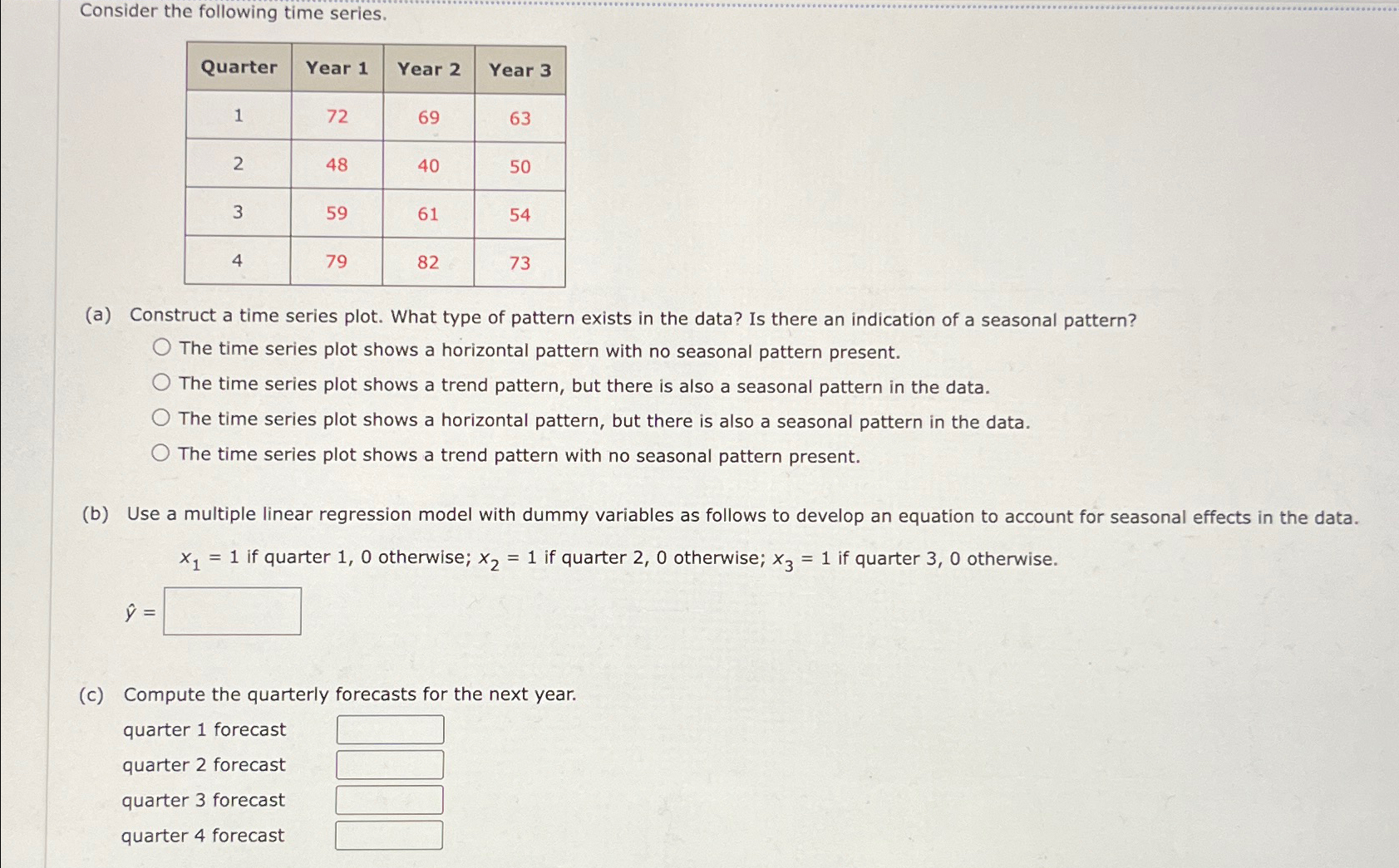 Solved Consider the following time | Chegg.com