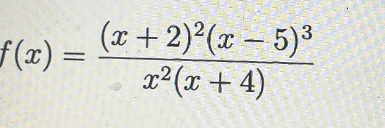 Solved Graph f(x)=(x+2)2(x-5)3x2(x+4) | Chegg.com
