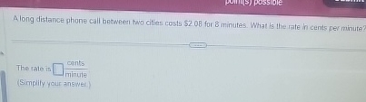 Solved A long distance phone call between twa cities costs | Chegg.com