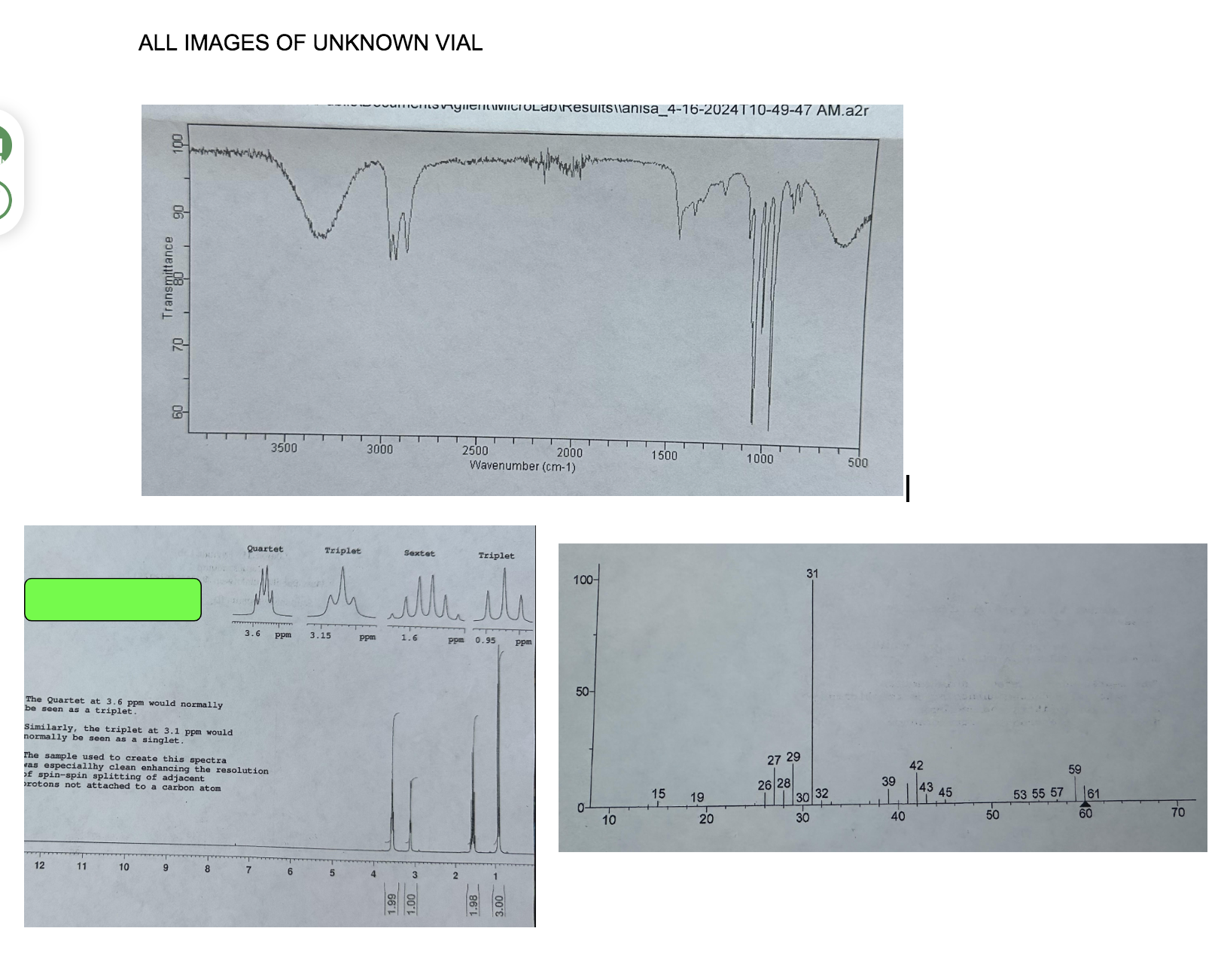 Solved Unknown Vial was provided and after providing a | Chegg.com