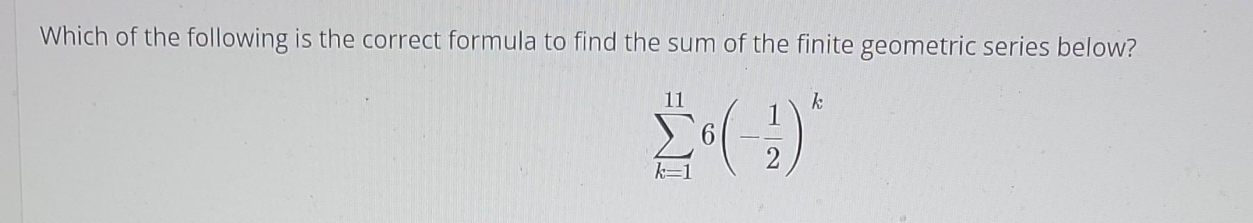 Solved Which of the following is the correct formula to find | Chegg.com