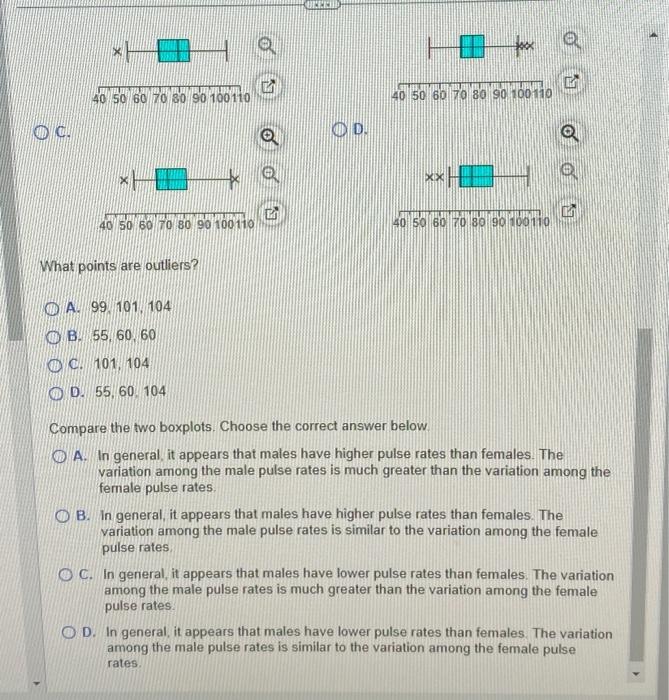 Solved Use the same scales to construct modified boxplots | Chegg.com