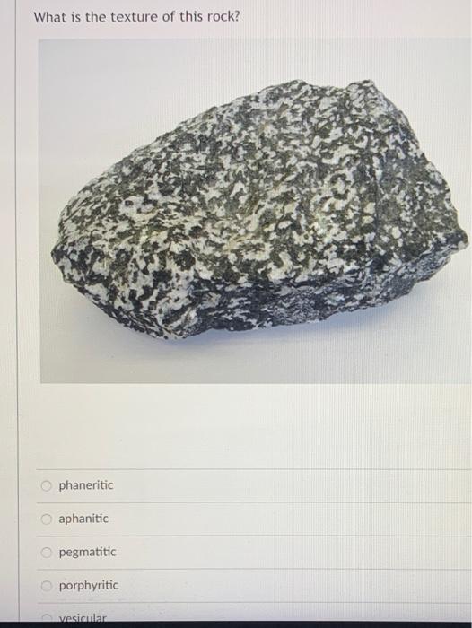 Solved What is the texture of this rock? phaneritic | Chegg.com