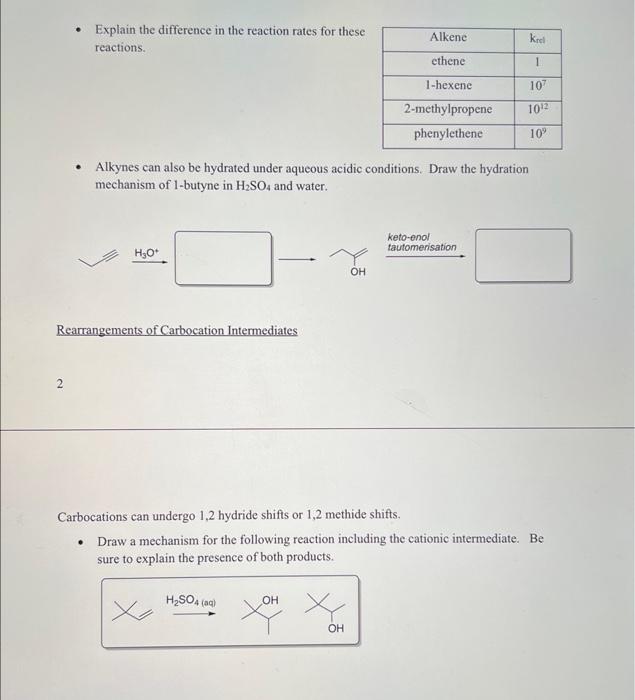 Solved Week 11: Cationic Electrophilic Addition to Alkenes | Chegg.com