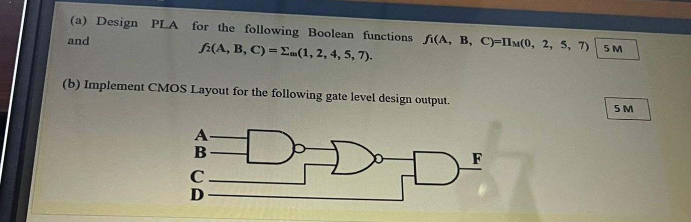 Solved (a) Design PLA for the following Boolean functions | Chegg.com