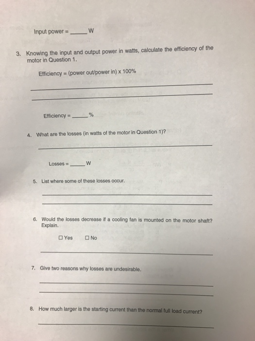 REVIEW QUESTIONS 1. Calculate the mechanical output | Chegg.com
