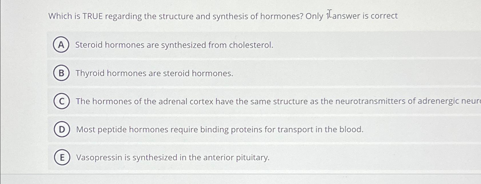 Solved Which is TRUE regarding the structure and synthesis | Chegg.com