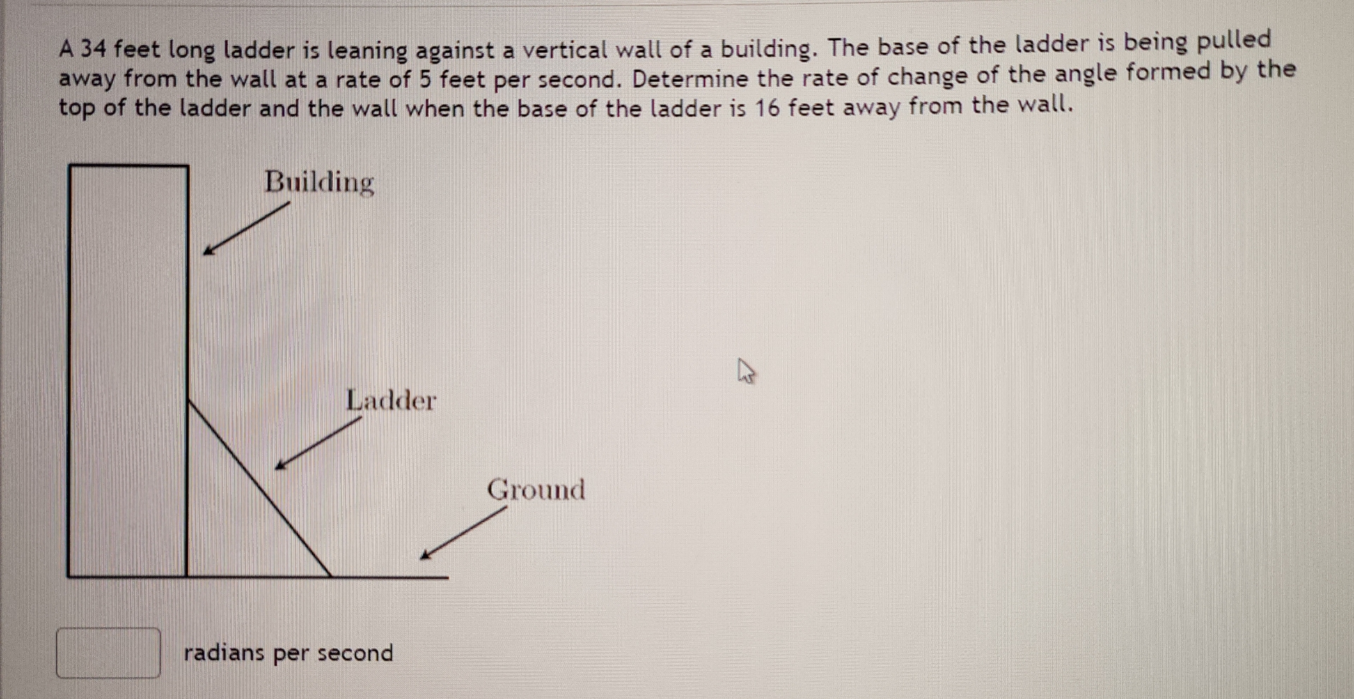 Solved Solve this question.A 34 ﻿feet long ladder is leaning | Chegg.com