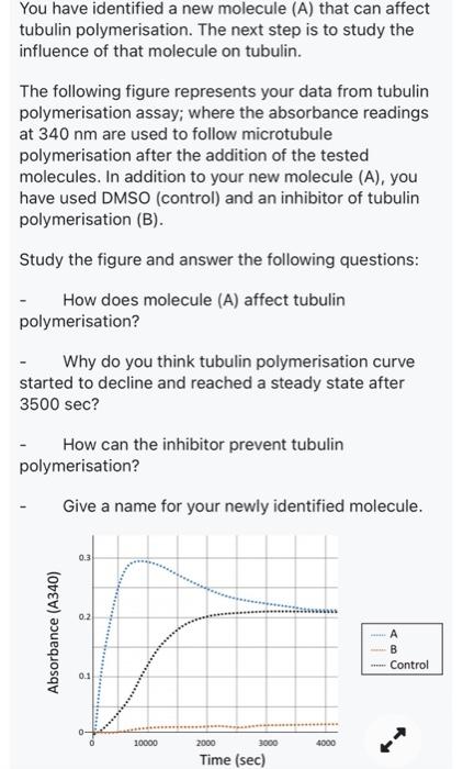Solved tubulin polymerisation. The next step is to study the | Chegg.com