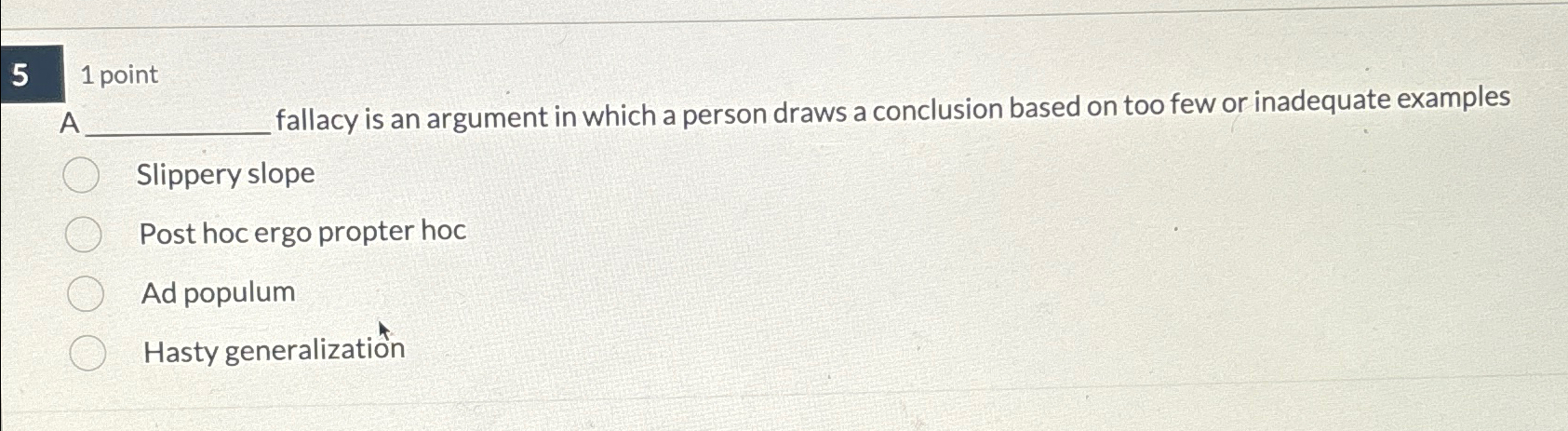 Solved 51 ﻿pointA. ﻿fallacy is an argument in which a person | Chegg.com