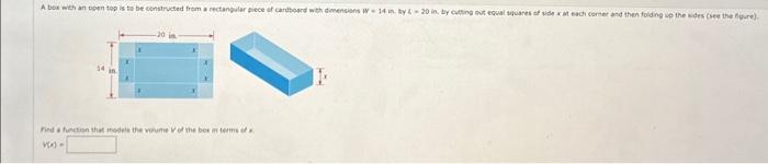 Find o fanctisn that modeis the vulume Y of the bes m | Chegg.com