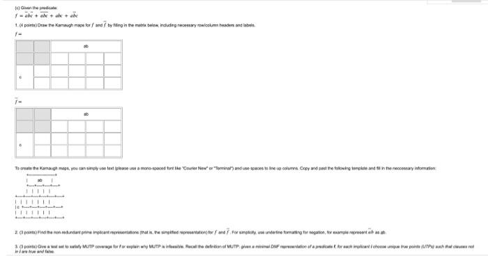 f=abc+abc+abc+abˉ i= in iace me and falwe. | Chegg.com