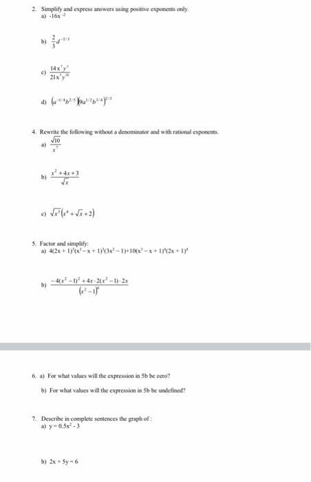Solved 6. a) For what values will the expression in 5b be | Chegg.com