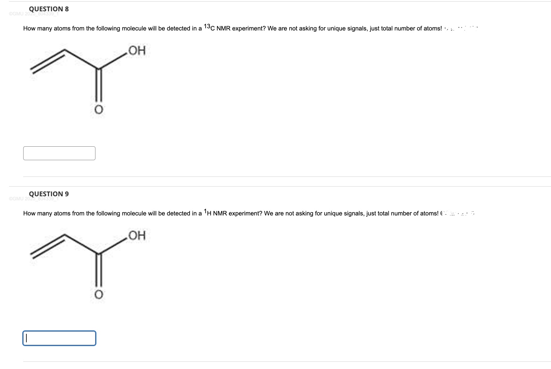 Solved QUESTION 8How many atoms from the following molecule | Chegg.com