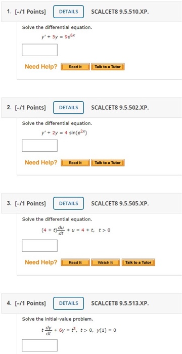 Solved 1. [-/1 Points) DETAILS SCALCET8 9.5.510.XP. Solve | Chegg.com