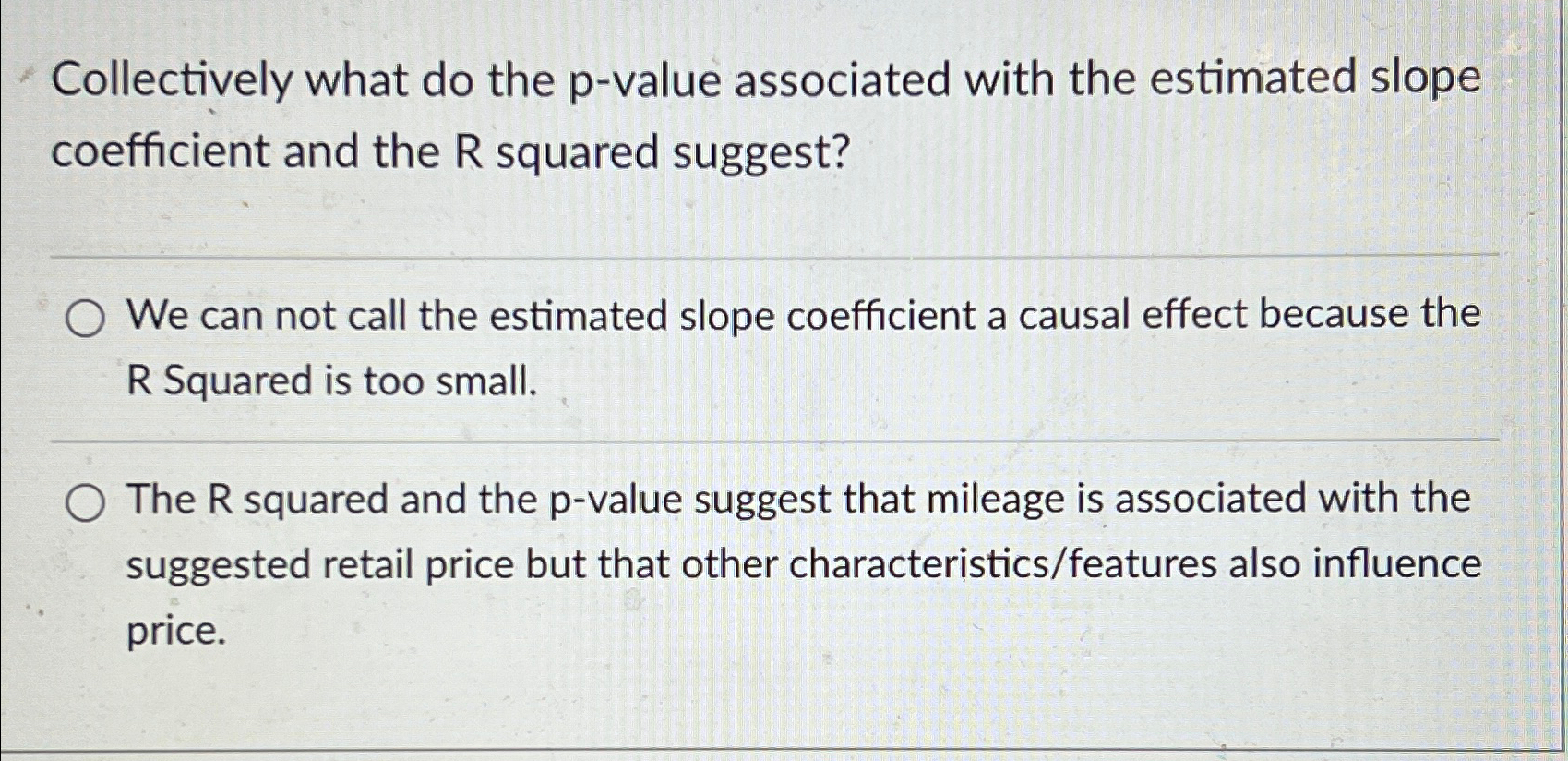 Solved Collectively what do the p-value associated with the | Chegg.com