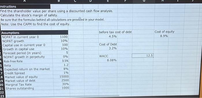 Solved Find the shareholder value per share using a | Chegg.com
