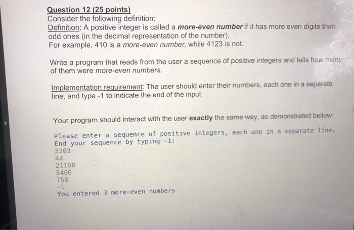 Solved Question 12 (25 points) Consider the following | Chegg.com
